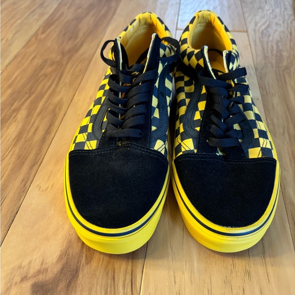 Vans | Shoes | Mens Vans Black And Yellow Checkered Sneakers | Poshmark